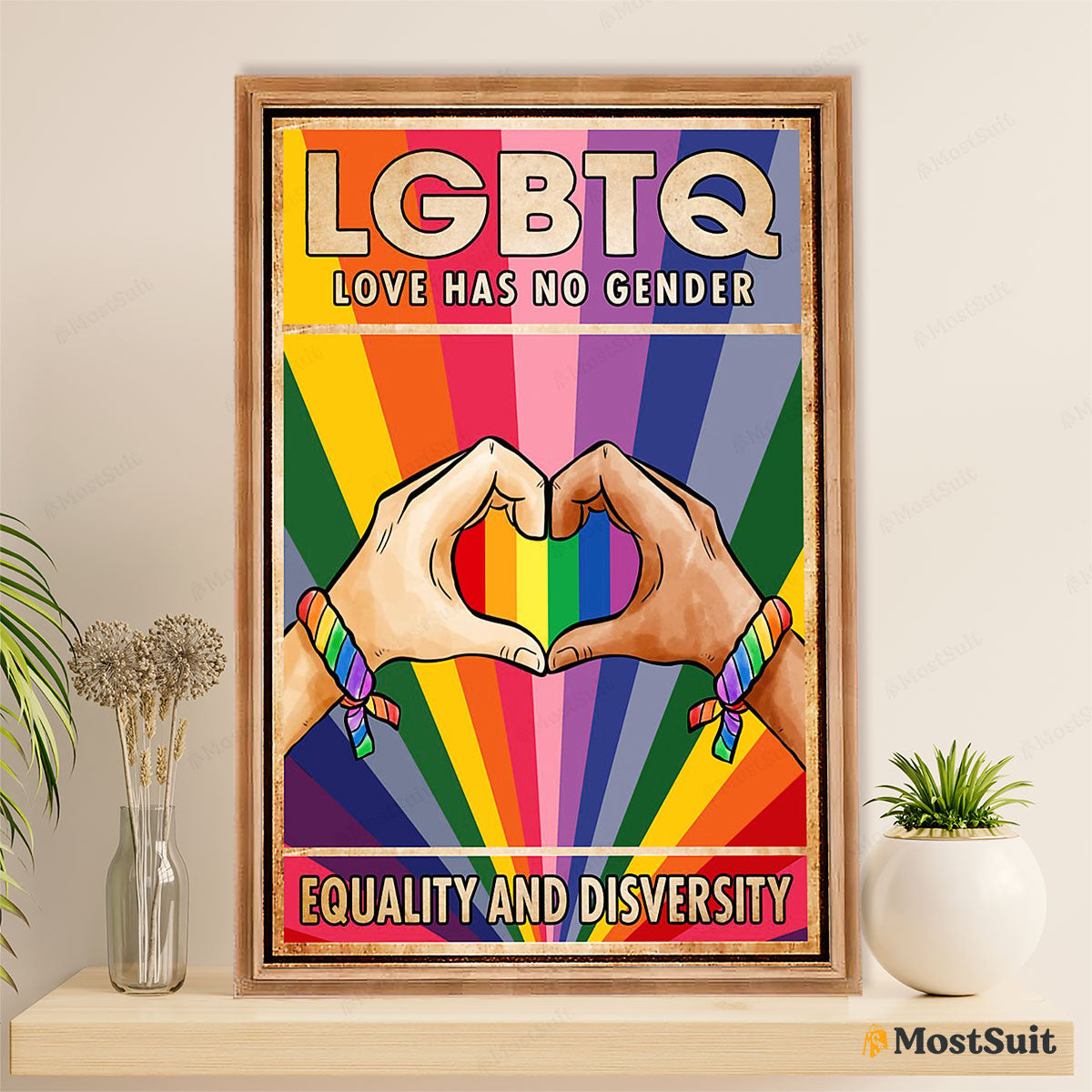 Lgbt Gay Pride Month Poster Room Wall Art Lgbtq Equality And Diversi